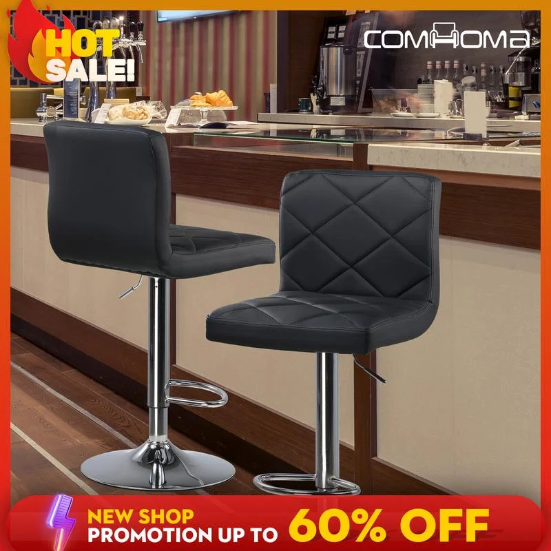 Modern-PU-Leather-Swivel-Adjustable-Hydraulic-Bar-Stool-With-16-1-Wide ...
