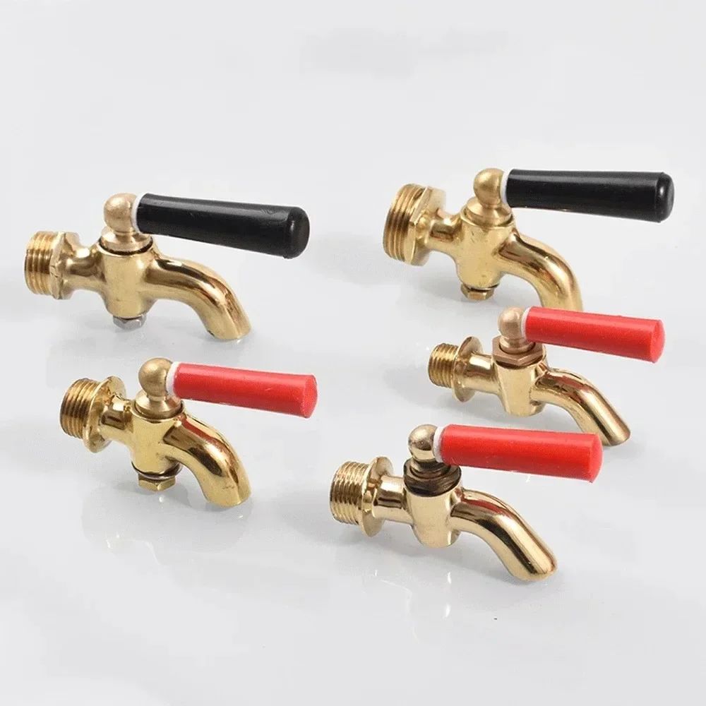 1/4" 3/8" 3/4" 1" BSP Male Hot Water Tap Antique Brass Handle Faucet ...