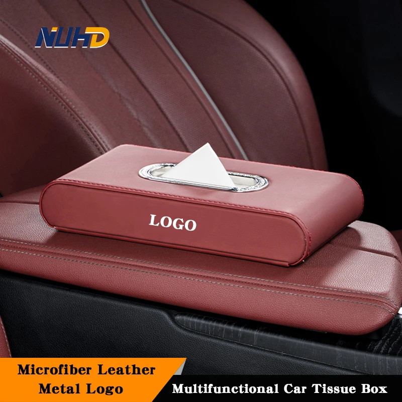 Leather-Car-Sun-Visor-Armrest-Block-Type-Tissue-Box-For-Ferrari-458-488 ...