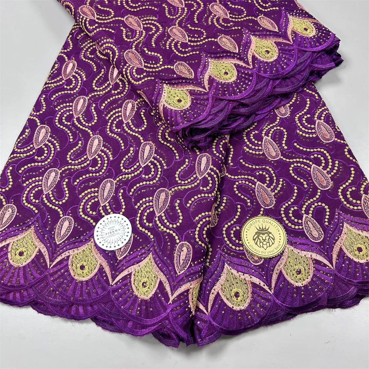 High-Quality-5-Yards-Embroidery-Lace-African-Cotton-Lafaya-Fabrics ...