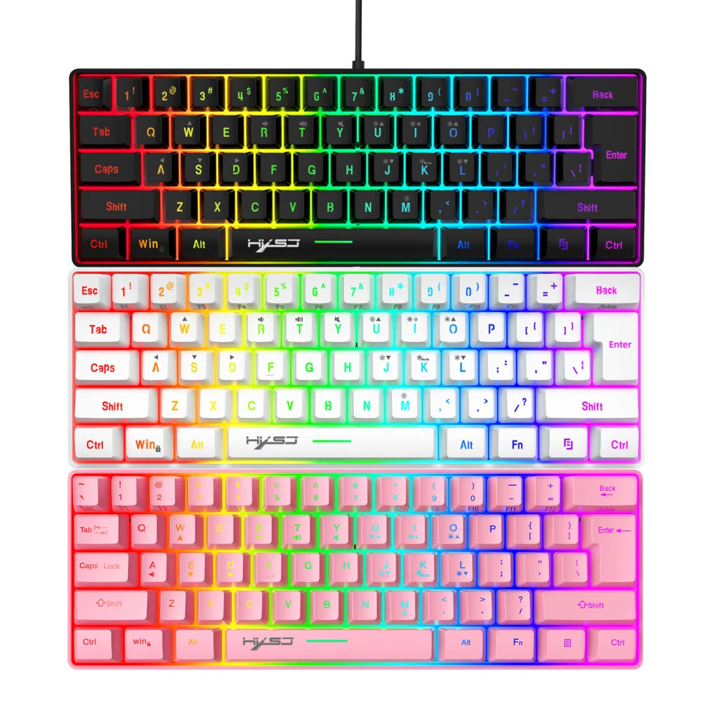 V700-Gaming-Keyboard-Colorful-Backlight-Mechanical-61-Keys-Portable ...