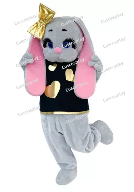 Black-Gold-Cotta-Rabbit-Mascot-Costume-Anime-Cosplay-Grey-Bunny-Costume ...