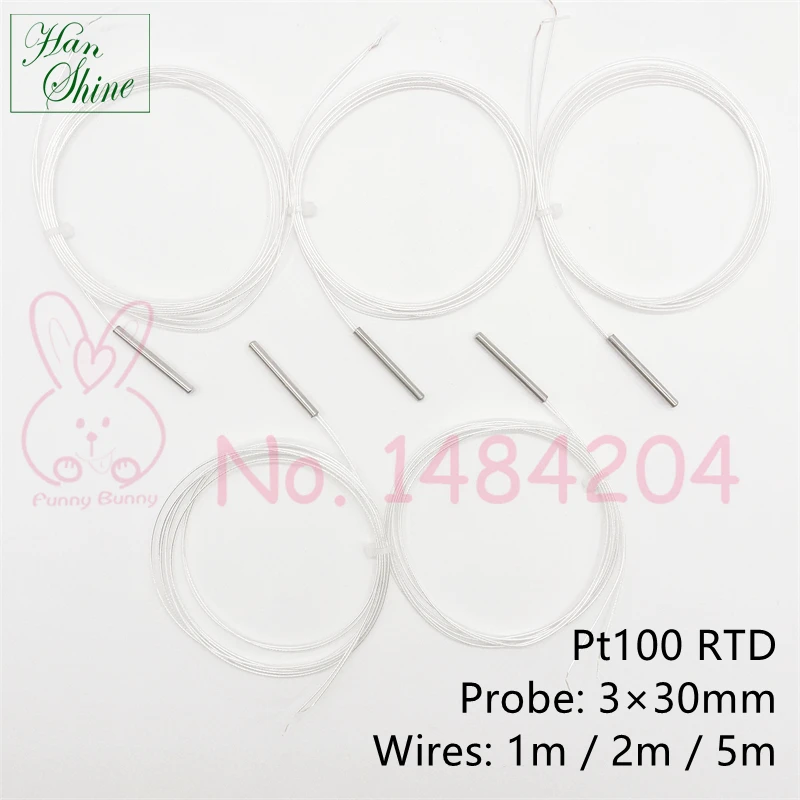 5-PCS-Rtd-Pt100-Probe-3mm-30mm-1m-2m-5m-2-Wire-High-Temperature-Sensor ...