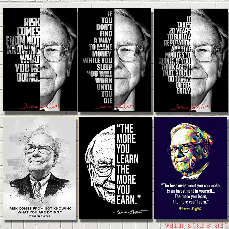 Warren Buffett Motivational Stock Market Quotes Poster: Real-World ...