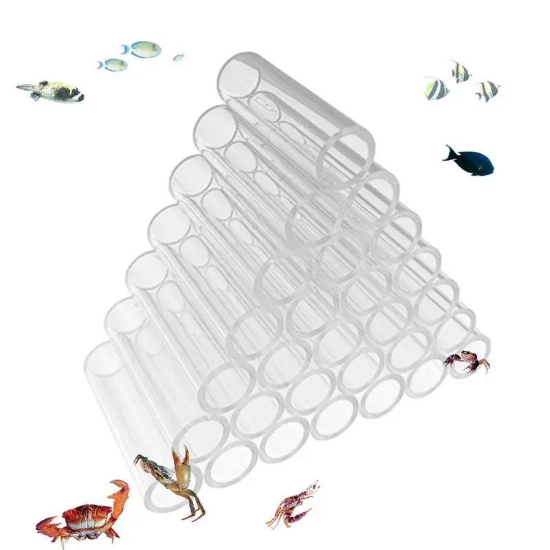Aquarium Shelter Tube Acrylic Fish Habitat Transparent Tube Fish Shrimp ...
