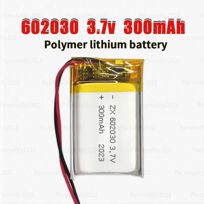 602030 Lithium Battery 300mAh 3.7V 2lipo Li-ion Polymer Rechargeable ...