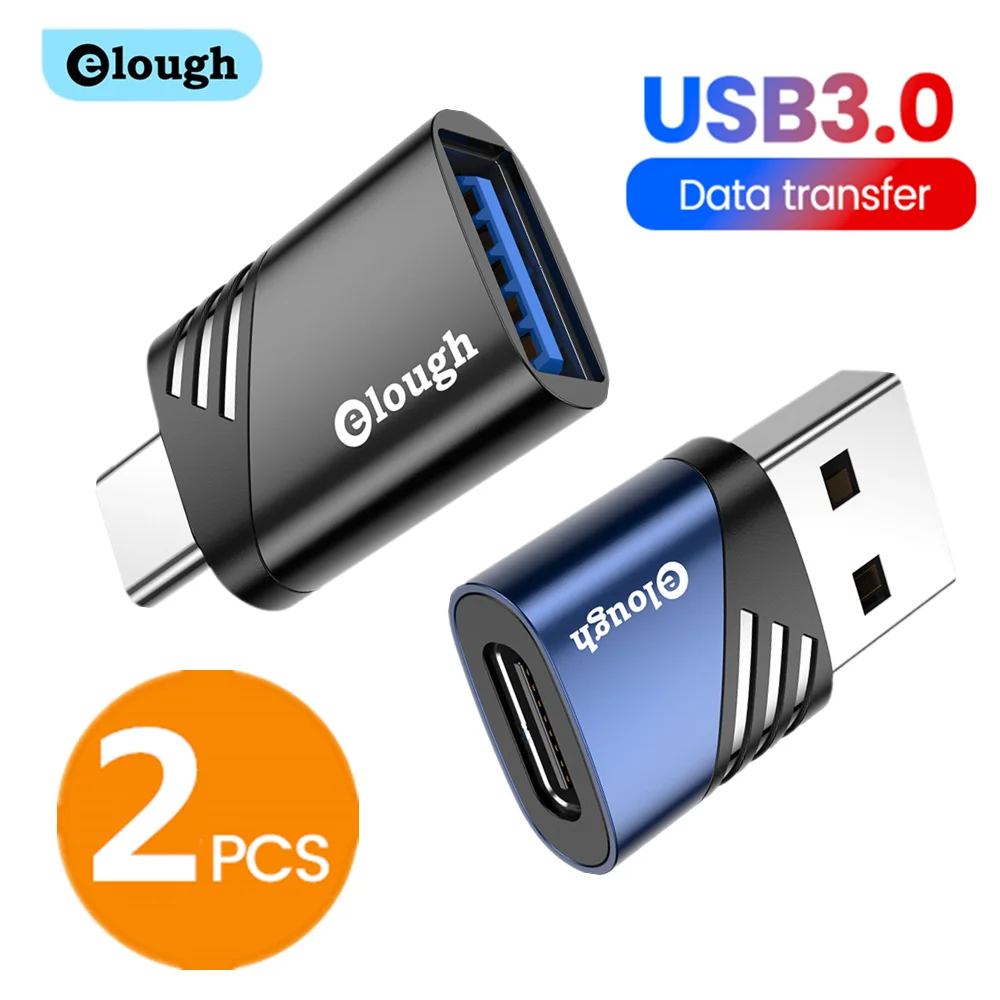 Elough USB 3.0 To USB C Adapter OTG Type C Male To USB Female Converter ...