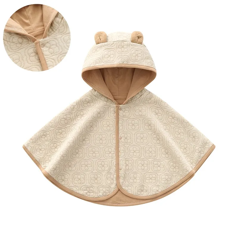 Spring Baby Cape Coat Newborn Clothes Cotton Printed Soft Cute Bear Ear ...