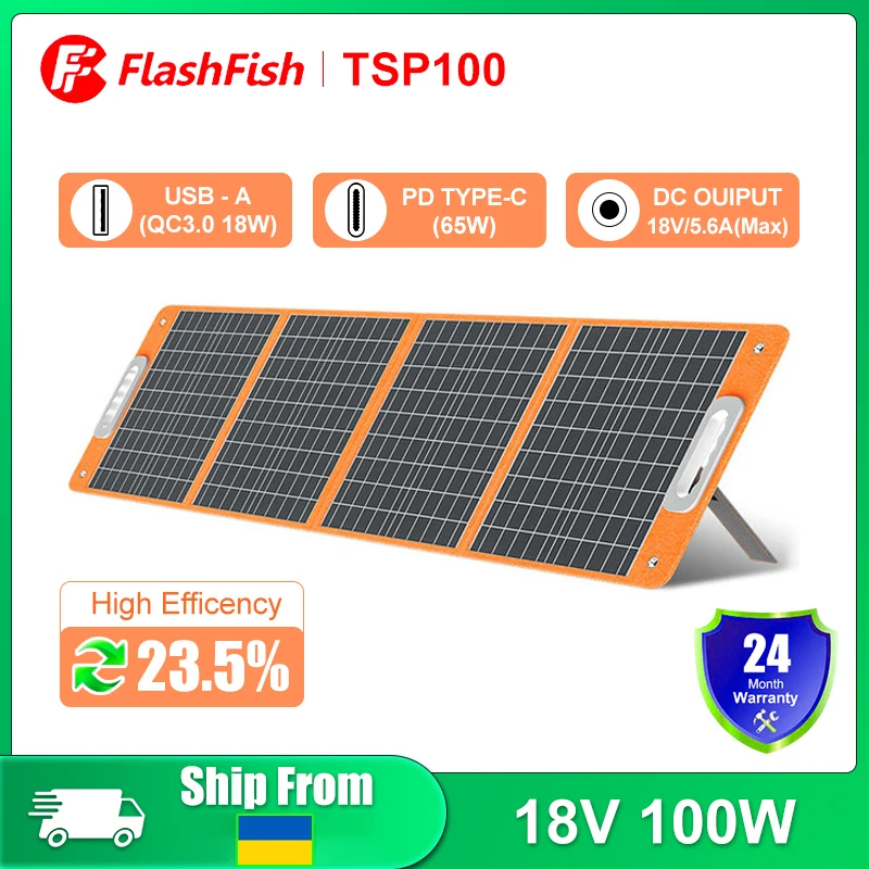 Flashfish-Foldable-Solar-Panel-18V-60W-100W-Portable-Solar-Panel ...