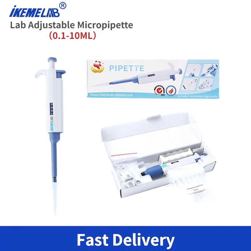 IKEME Laboratory Pipette Manual Digital Adjustable Micropipette 0.1 ...