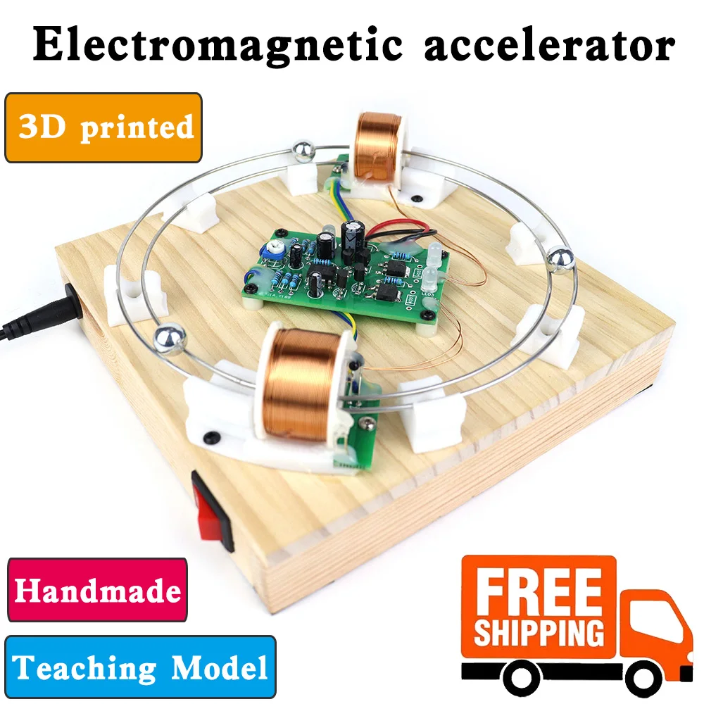 DIY-Electromagnetic-accelerator-Electrical-and-magnetic-induction-Circular-motion-of-iron-ball ...