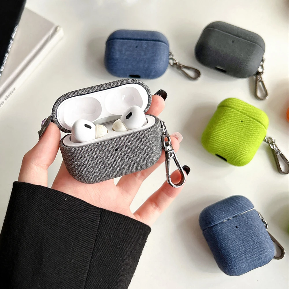 Fabric-Protector-Earphone-Case-For-Apple-Airpods-3-2-1-Pro-2-With-Key ...