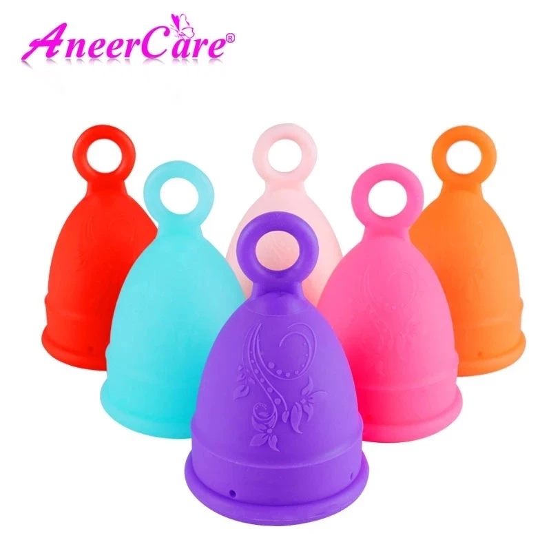 Copa de silicona médica para la salud del período Vaginal con anillo Menstrual, Copa Vaginal ...
