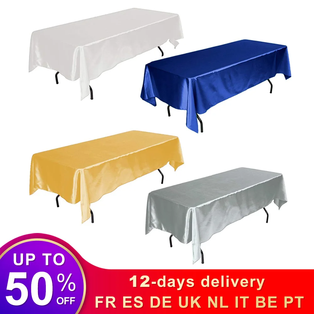 Rectangle-Satin-Tablecloth-Table-Cloth-Overlays-Wedding-Christmas-Baby ...
