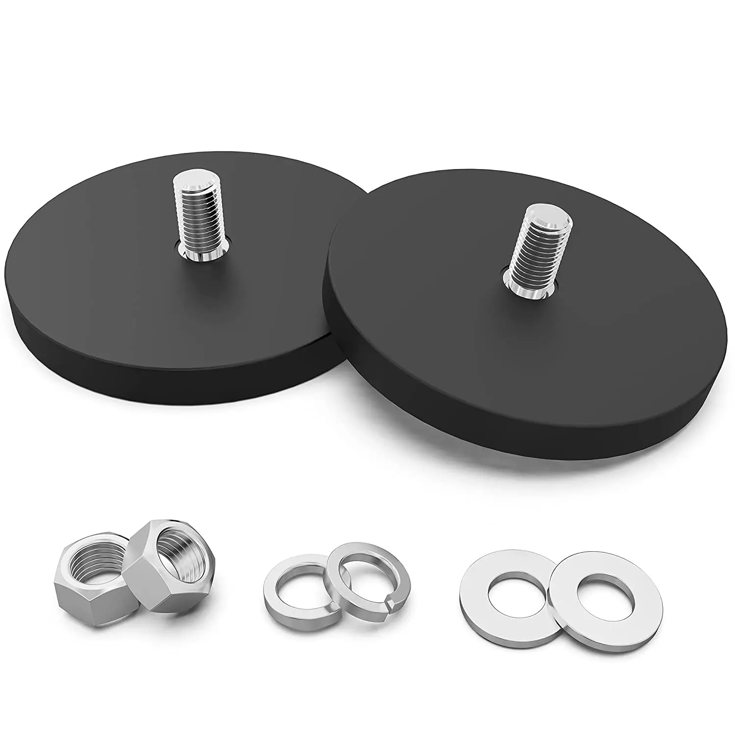 Rubber-Coated-Magnet-Neodymium-Magnet-Base-with-Threaded-Studs-and-Nuts ...