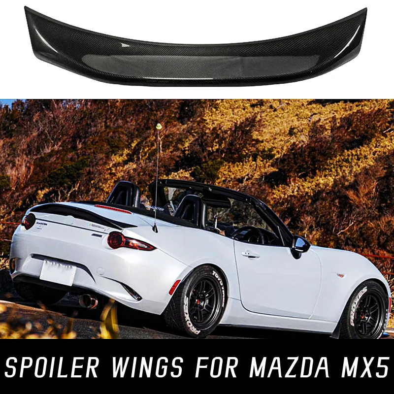 For-Mazda-MX5-Miata-ND-RF-Black-Carbon-Fibe-Car-Rear-Trunk-Lid-Boot ...