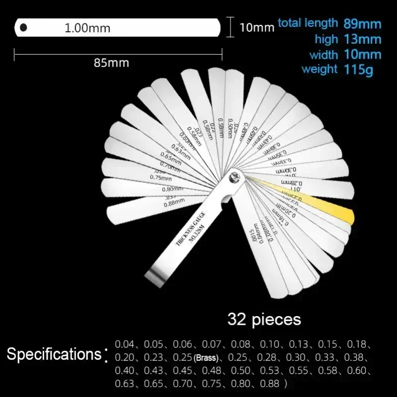Stainless-High-Gauge-Feeler-0-04-0-88mm-Precision-Measurement-Thickness ...