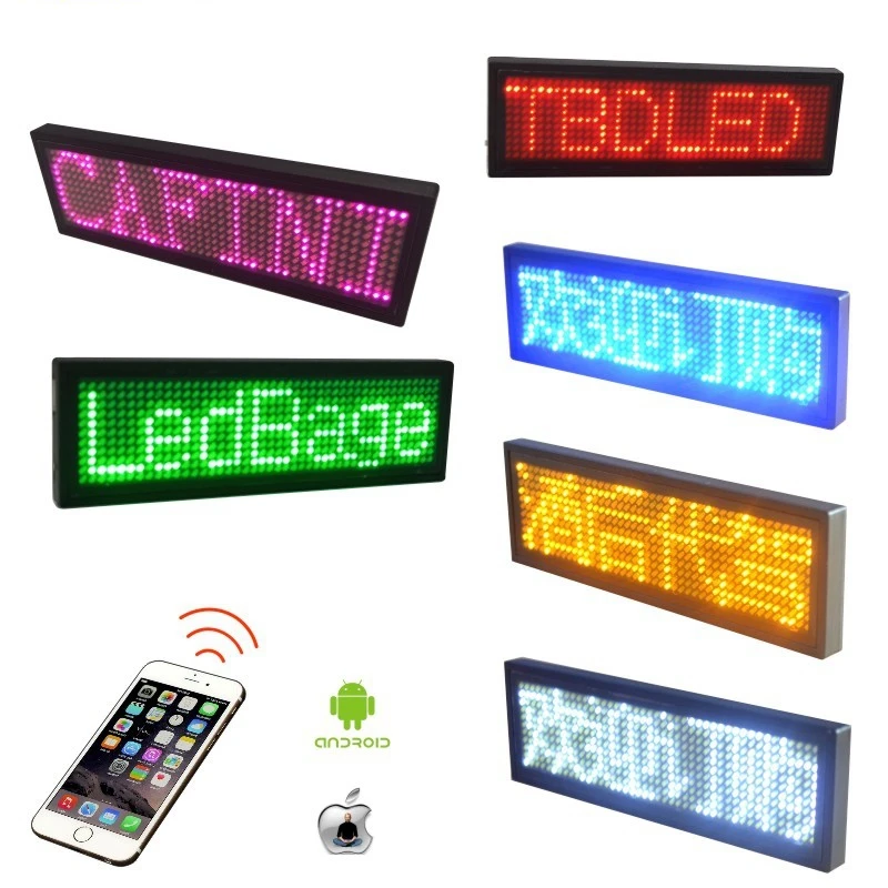 Bluetooth Led Name Badge Led Text Display Shop Led Sign Led Light Scrolling Name Tag ...