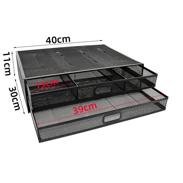 Wire Mesh Monitor Riser with Drawers - TidyPals.co.uk