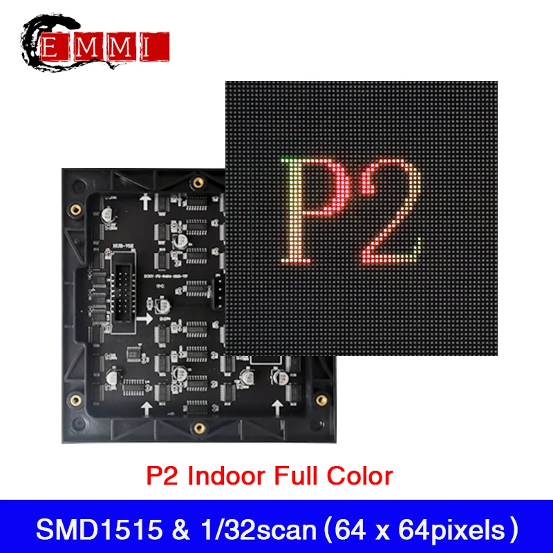 P2 Indoor Full Color LED Display Modules 128x128mm 1/32 Scan SMD1515 ...
