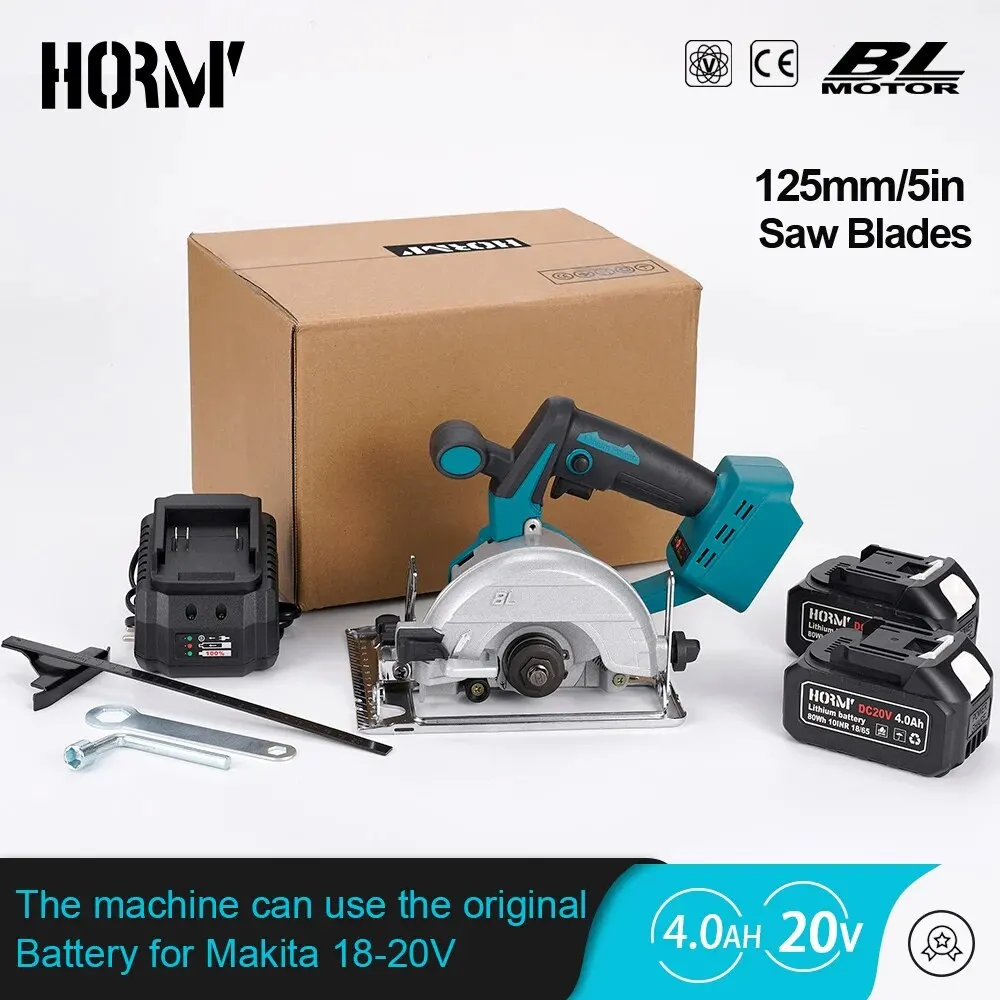 Brushless 5Inch 125mm Mini Electric Circular Saw Cordless 0-45 ...