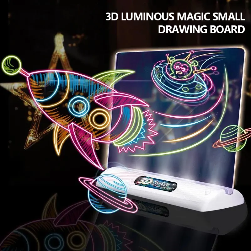 3D Magic Drawing Board Children Light Graffiti Sketchpad Toy Lcd ...