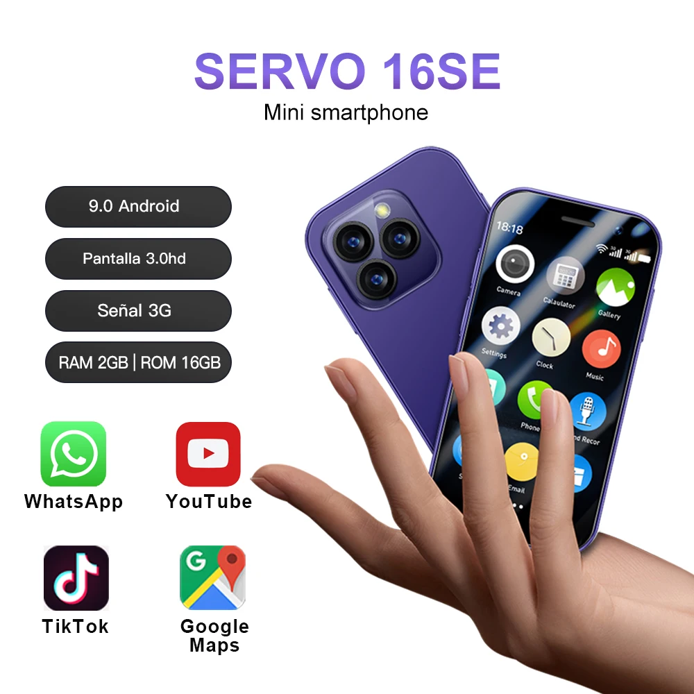 SERVO-16SE-Smartphone-peque-o-con-tarjeta-SIM-Dual-Android-9-0-c-mara ...