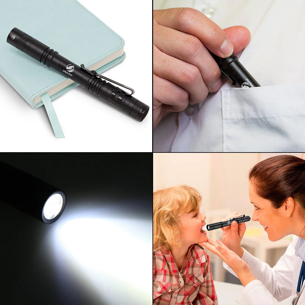Pen Light Mini Hordozható Led -Es Zseblámpa 1000 Lumen 1 Kapcsoló Mód A ...