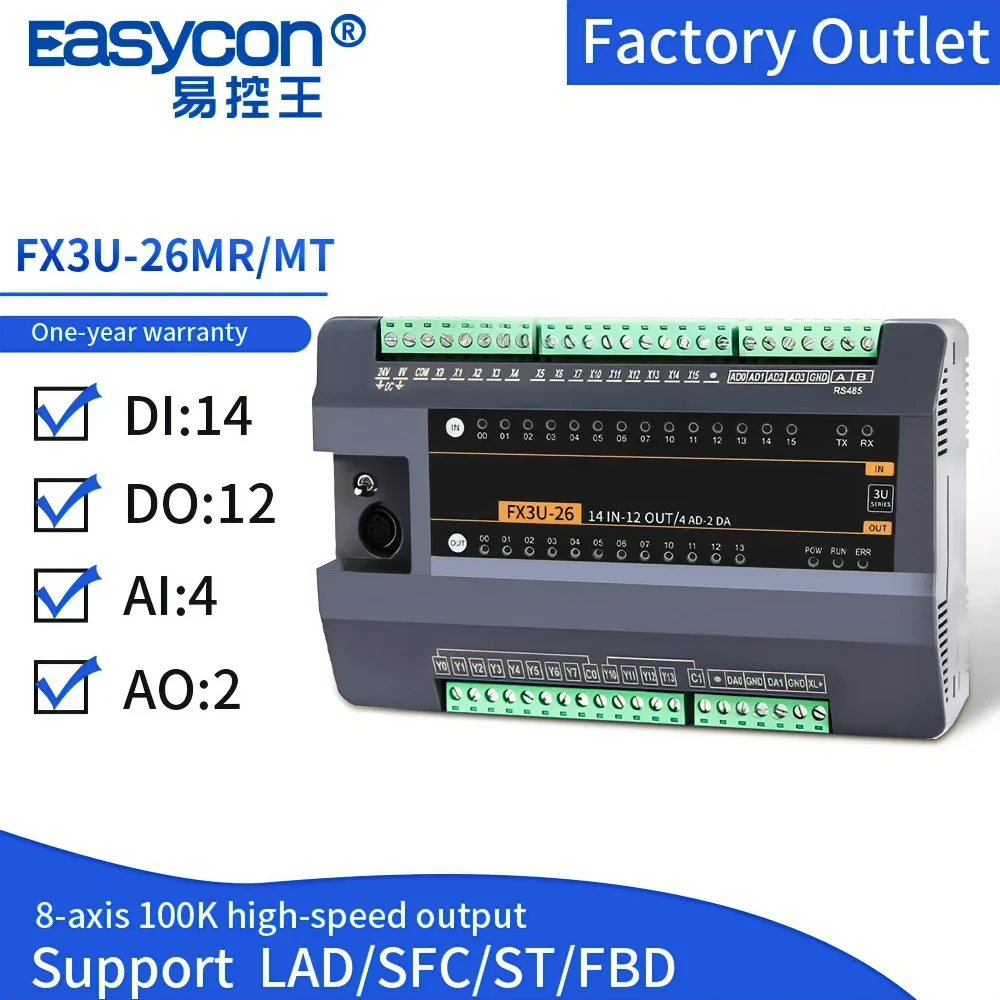 Easycon-controlador-l-gico-programable-PLC-conmutaci-n-FX3U-26MR-MT ...