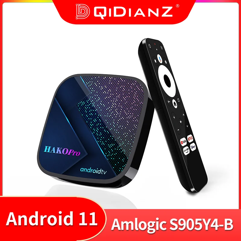 HAKO PRO Android 12 Smart TV caixa Amlogic S905Y4 Wifi 2.4G 5G 4K 4G ...