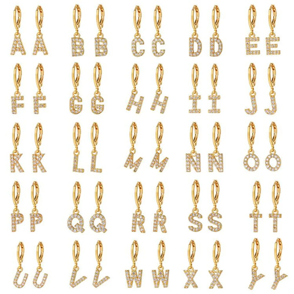 Pendientes-de-aro-peque-os-con-letras-a-z-para-mujer-y-hombre-Piercing ...