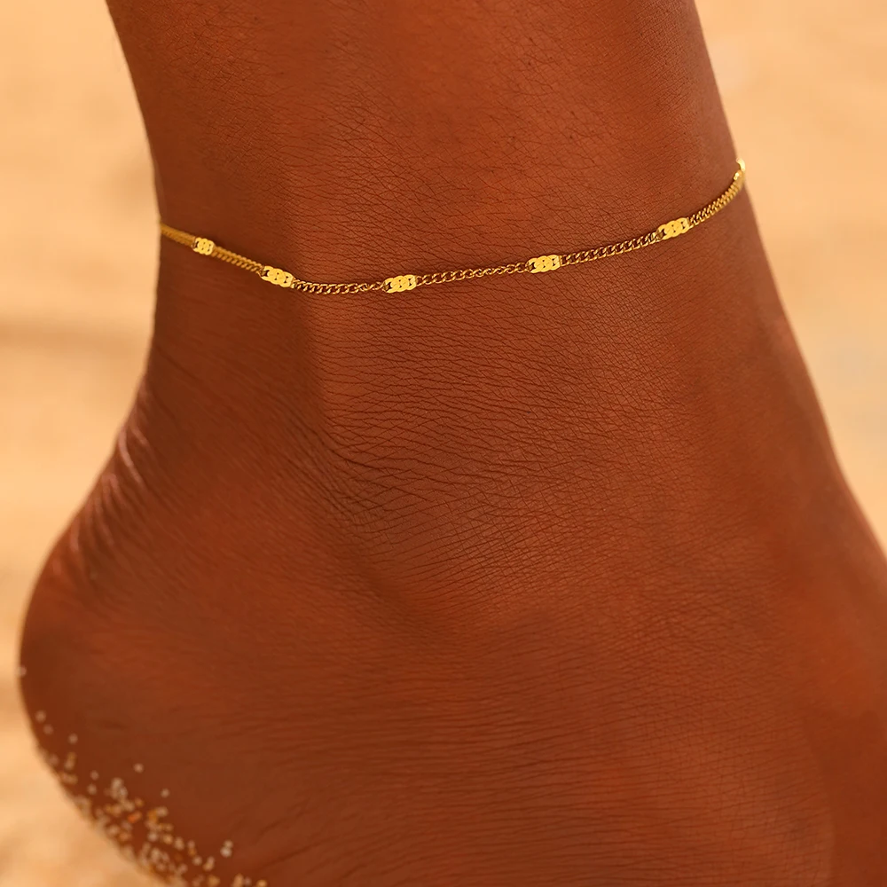 Stainless-Steel-Anklet-New-Style-Light-Luxury-Sense-of-Quality-Sequin ...