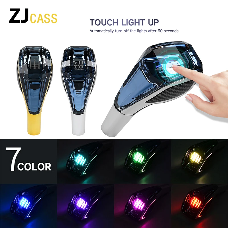 7 color Car Universal Crystal Handle Gear Shift Knob Kit With LED For ...