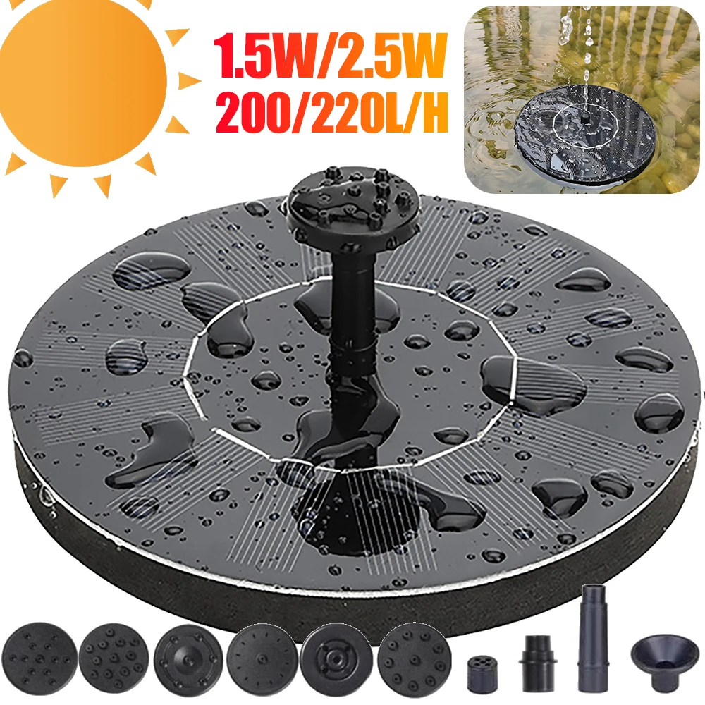 1-5W-2-5W-Solar-Power-Water-Pump-Set-200L-H-Submersible-Water-Pump-for ...