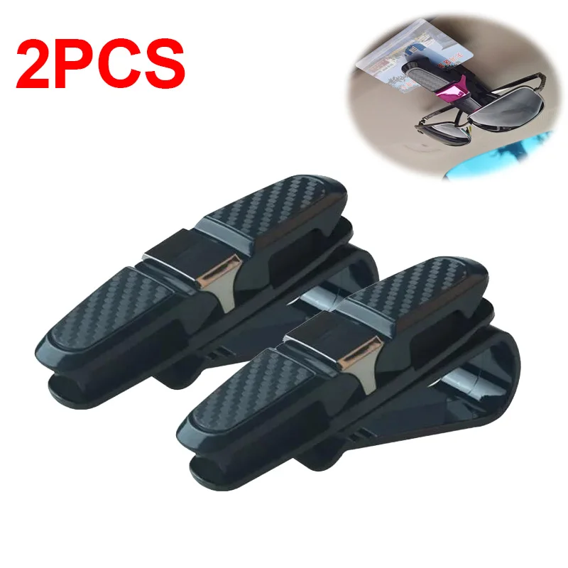 2PCS-Car-Glasses-Case-Auto-Sun-Visor-Glasses-Holder-Sunglasses-Clip ...