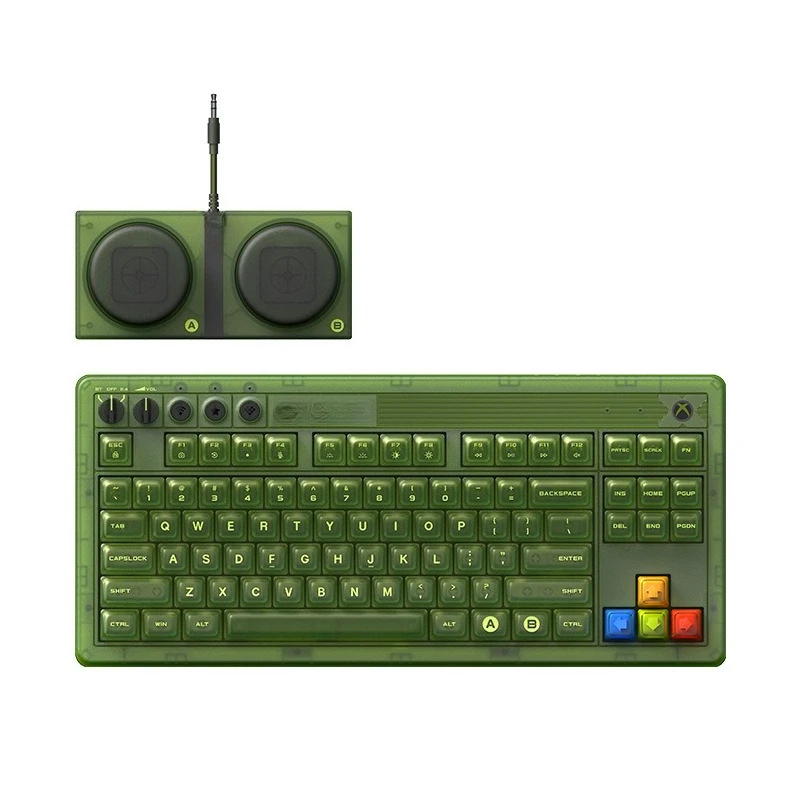 Mechanical keyboard, retro RGB light effect green transparent keyboard ...