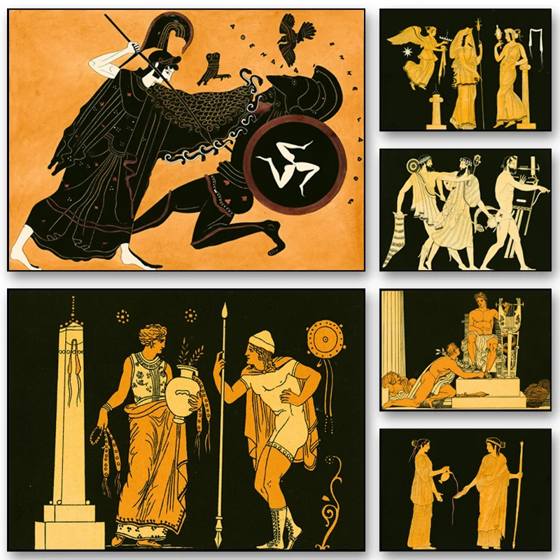 Ancient-Greek-Mythology-Posters-and-Prints-Retro-Abstract-Art-Canvas ...