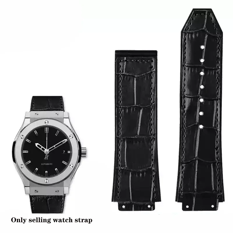 Genuine Leather Watchband for HUBLOT BIG BANG Waterproof Men's cowhide ...