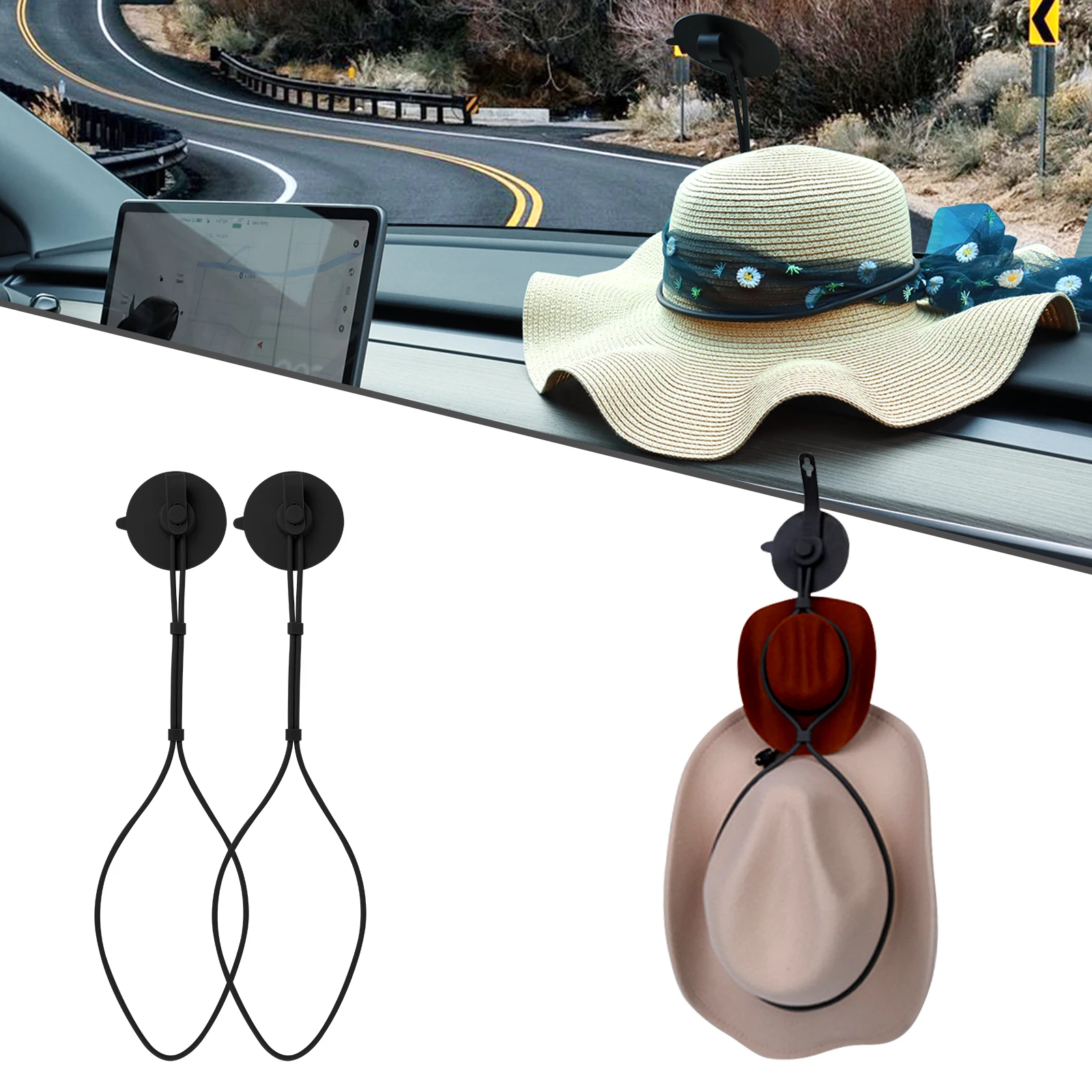 2PCS-Cowboy-Hat-Holder-For-Car-Silicone-Hat-Rack-Hat-Dash-Holder-For ...
