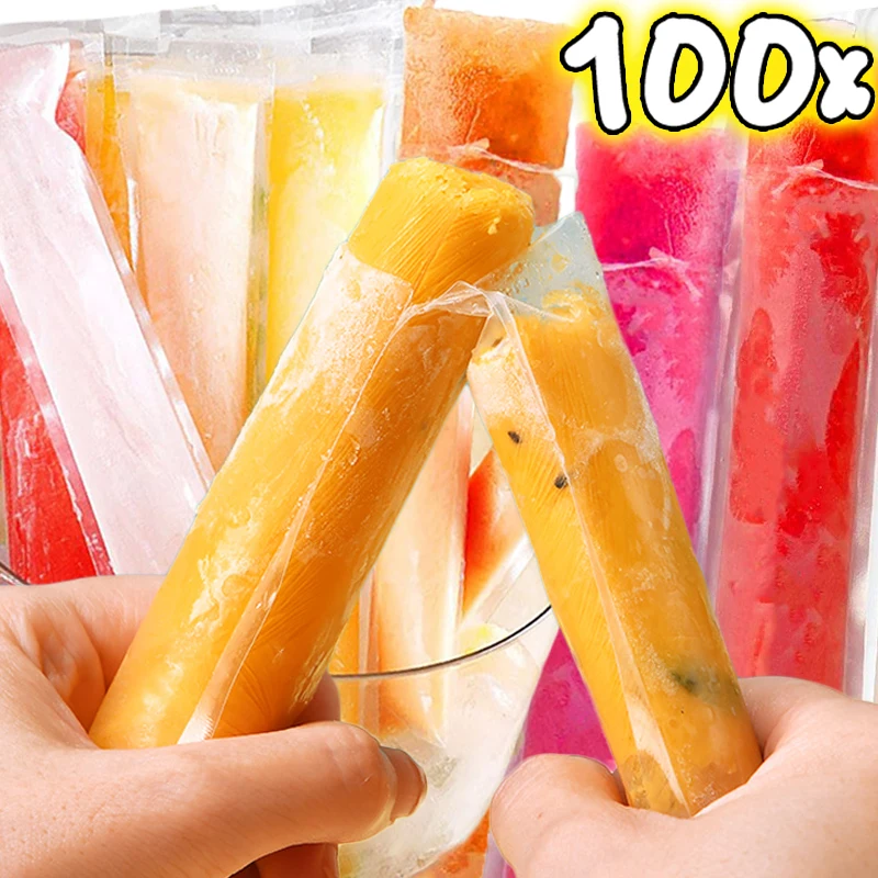 100-50Pcs-Disposable-Ice-Pop-Mold-Bag-Large-Freeze-Popsicle-Sealed-Bags ...