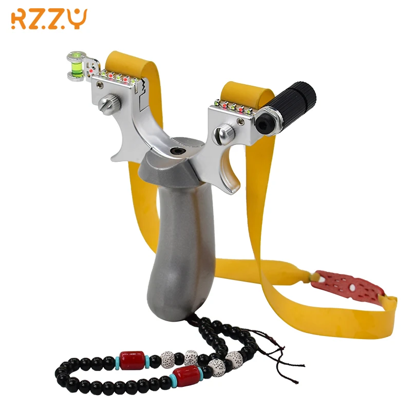 Alloy-Bent-Handle-Slingshot-Full-Metal-Outdoor-Hunting-Shooting ...