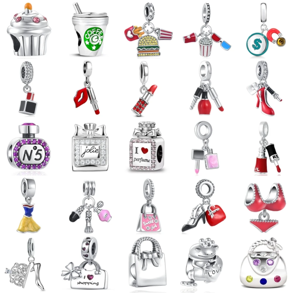 New-925-Sterling-Silvering-Lipstick-Perfume-Bag-Charm-of-ley-925-Chain ...