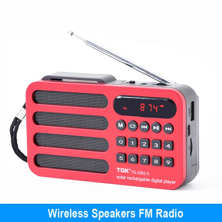 Wireless-Speakers-FM-Radio-Mini-Portable-Pocket-FM-Radio-Solar-Charging ...