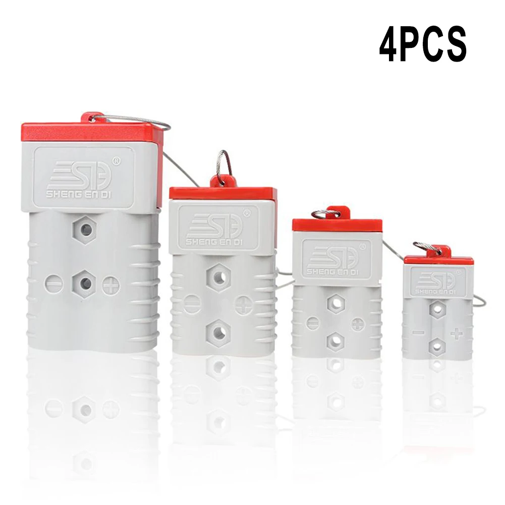 4PCS Dust Cap Kit Black/Red FOR Anderson Plug Cover Style Connectors ...