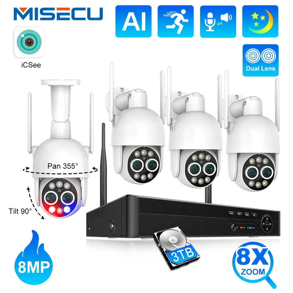 MISECU-PTZ-8MP-8CH-Wireless-Surveillance-Security-System-Dual-Lens ...