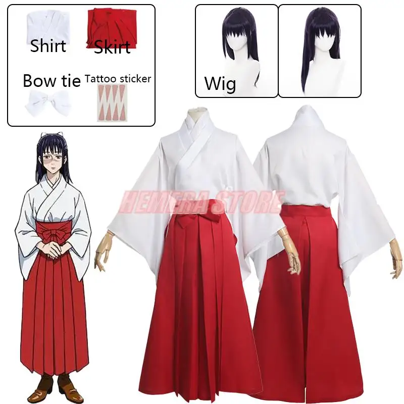 Anime-Jujutsu-Kaisen-Iroi-Utahime-Cospaly-Costume-Kimono-Red-Skirt-Wig ...