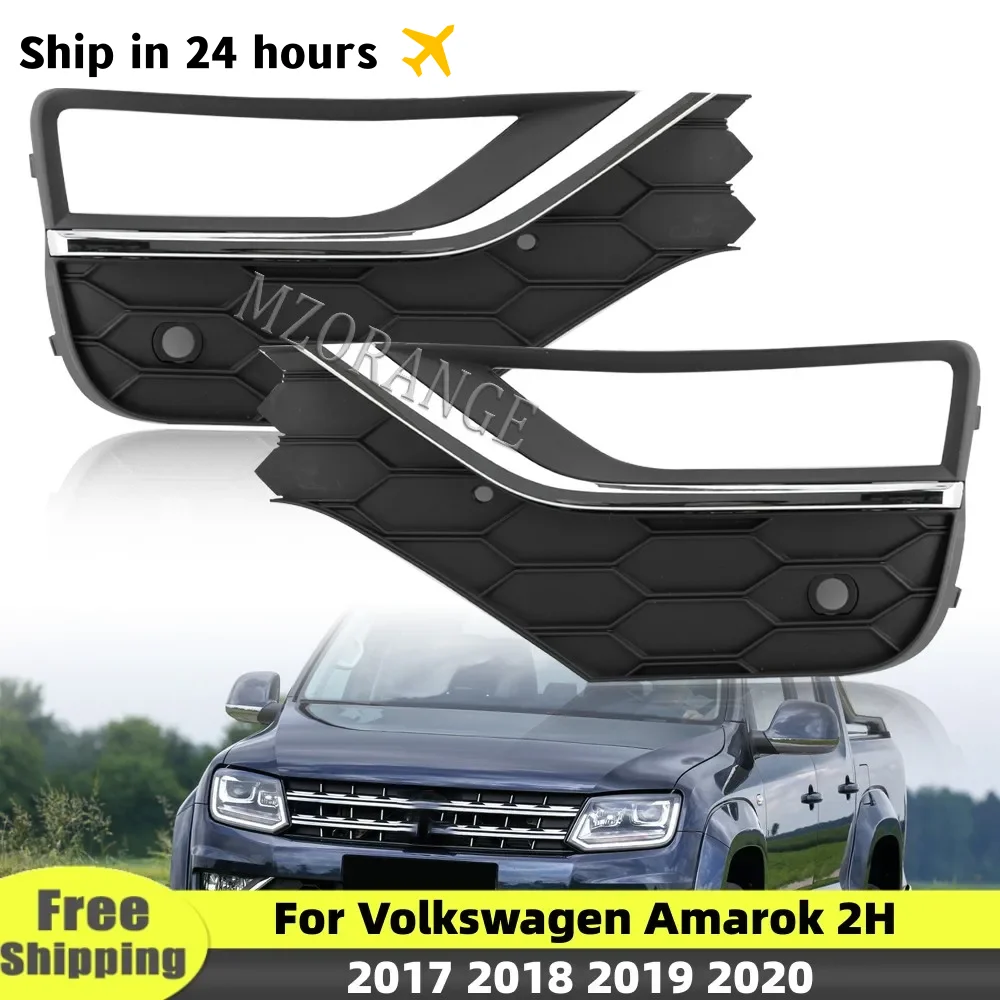 For-Volkswagen-Amarok-2H-2017-2020-Fog-Light-Cover-Frame-Grille-Trim ...