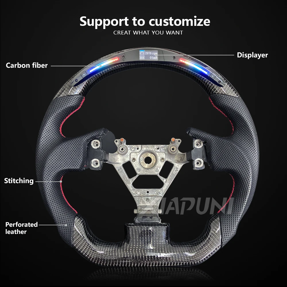 Customized Carbon Fiber Racing Steering Wheel with 32 LEDs RPM for ...