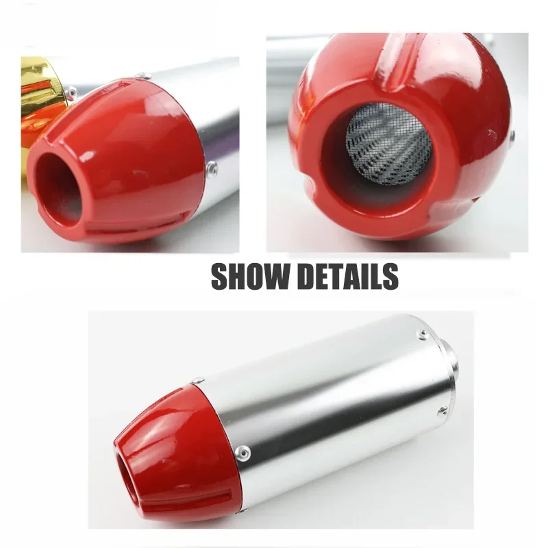 ONLEEYPP-Bullet-Head-Vent-Muffler-Exhaust-Pipe-Full-System-Silencer ...