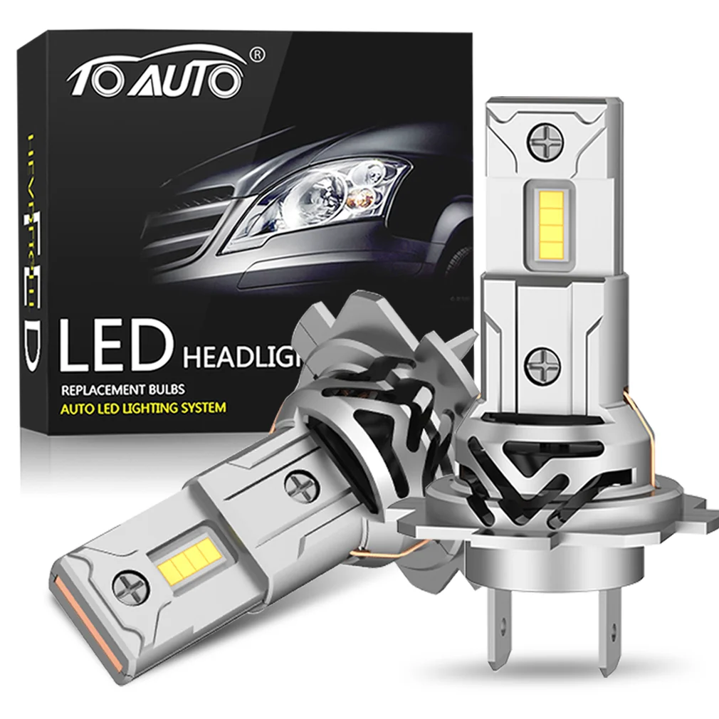 H7 H1 H3 LED Car Headlight Turbo Bulbs 1:1 Size Lights Mini Head Lamp ...